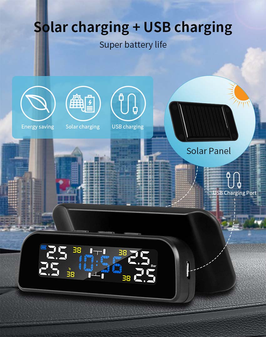 10-descript-smart-car-tpms-tire-pressure-monitoring-system-solar-digital-clock-lcd-display-car ...